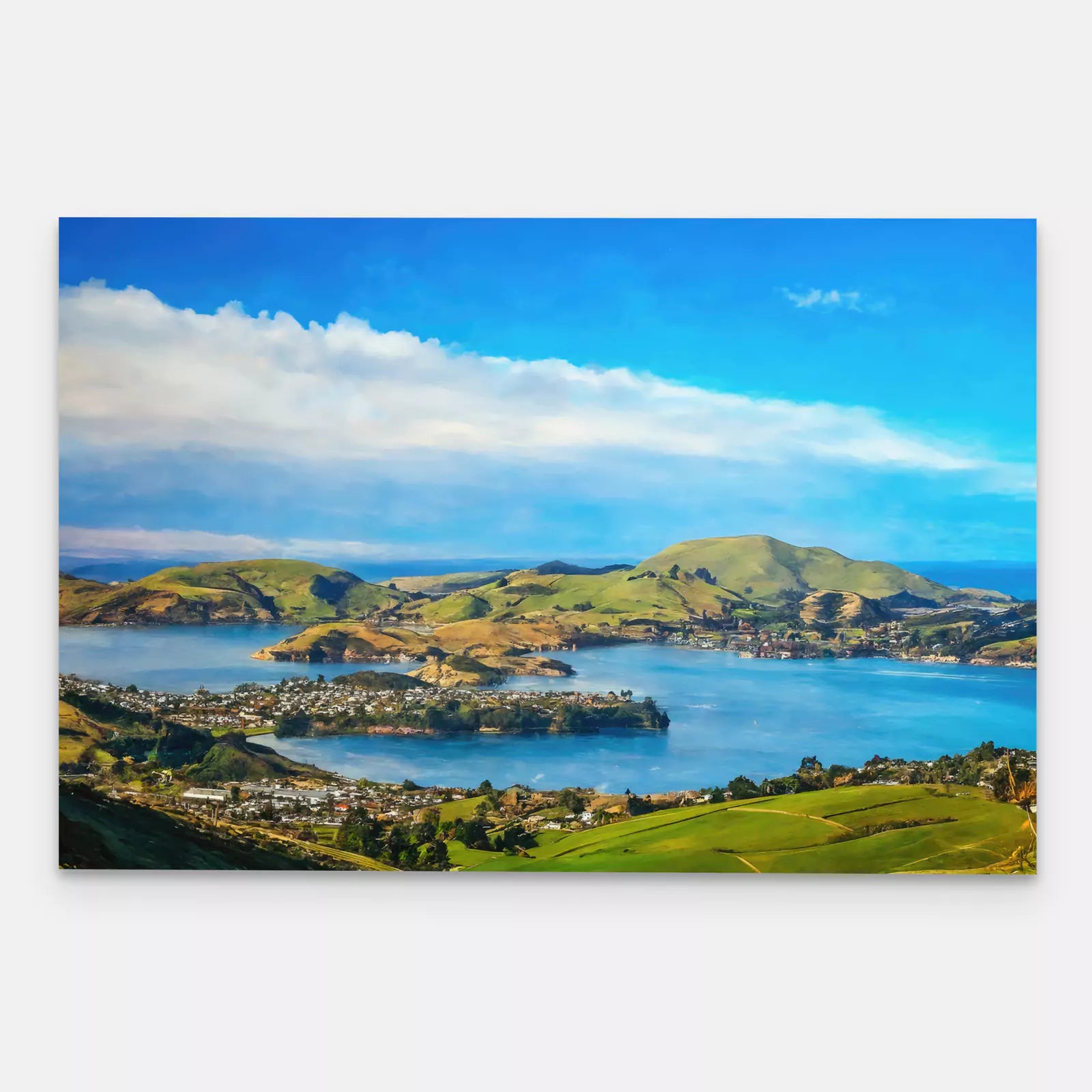 Dunedin - New Zealand Wall Art | Otago Harbour Watercolor | South ...