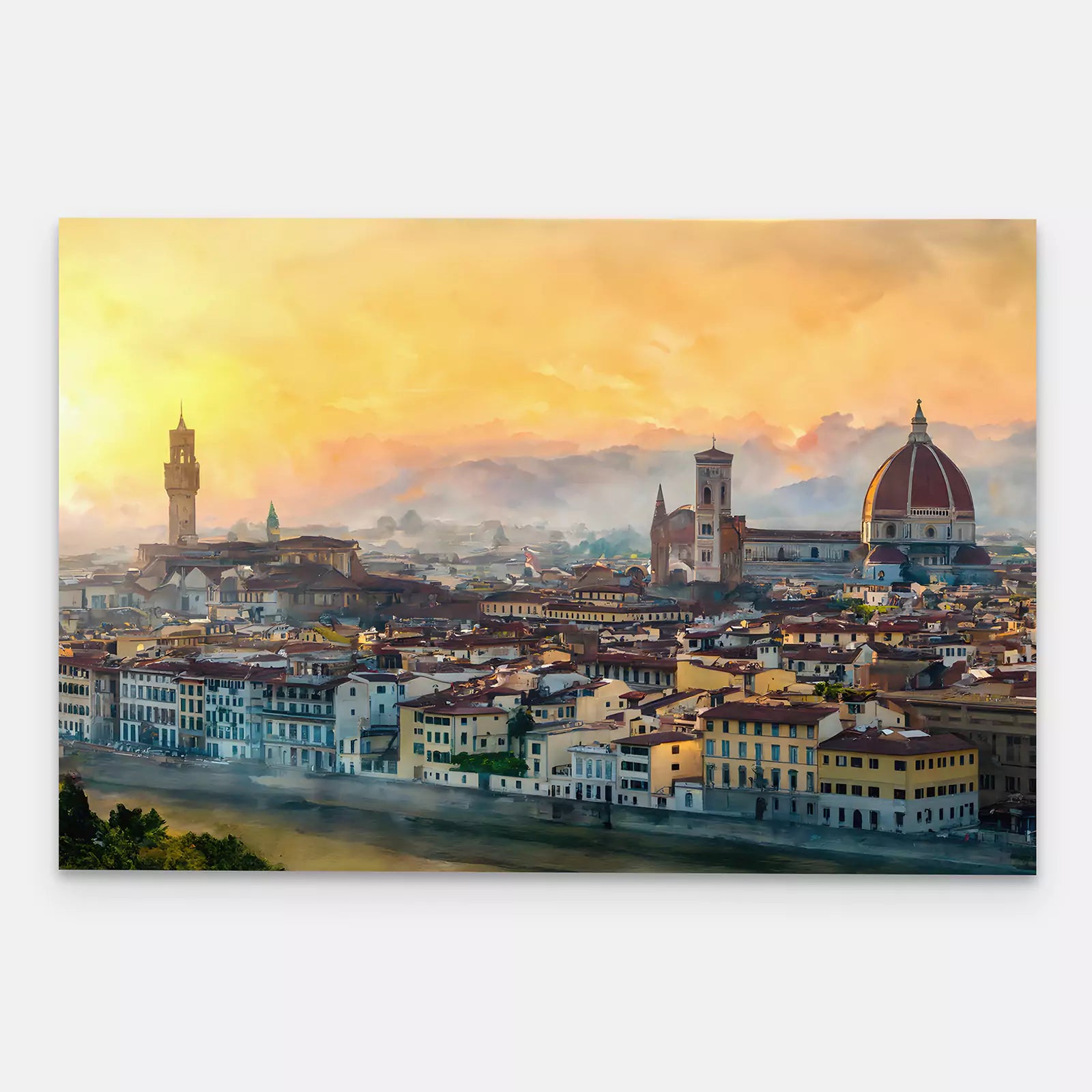 Florence - Italy Wall Art | Duomo Cathedral Watercolor Landscape ...